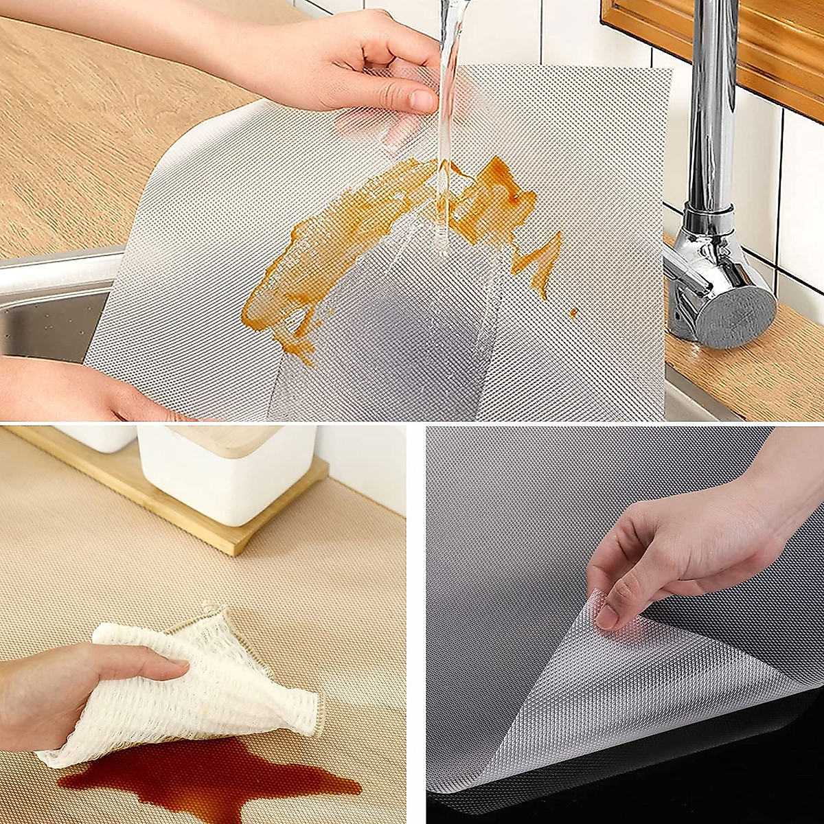 4 Rolls Kitchen Shelf Liner Non Slip Grip Mat Pad Drawer Cabinet Cover 30" Clear 4 Roll Clear Shelf Kitchen Drawer Liner Cover Non Slip Cushion Grip Tool Box Mat Pad 12" Wide X 30" Long Approx Lining