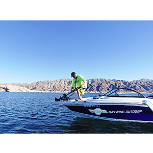 PARKHO HASWING Electric Trolling Motor – 12V 54" 55lbs Cayman GPS Anchor Control Shaft Bow Mount Portable Fishing Boat Saltwater Freshwater with Wireless Remote Quick Release Bracket