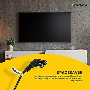 Right Angle Power Cord for Printers, 2 Slots Angled Power Cable Compatible with Bose Home Speaker 500