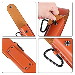 Bushcraft Hand Auger Wrench, Hand Auger for Bushcraft Backpack and Camping, Manual Auger Outdoor Wood Peg and Hole Maker Bushcraft Gear Bushcrafting Tools (Leather Case Brown)