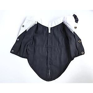 PAWSINSIDE Dog Tuxedo Pet Tuxedo Shirt with Black Bowtie Formal Suit Costume for Wedding Party (X-Large, Black-Collarless)