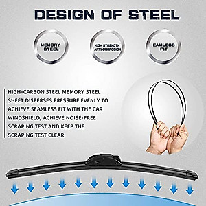 AUTOBOO Replacement for Honda Pilot Rear and Front Windshield Wiper Blade 2016-2020 2021 2022 ,3 Pieces 26"+24"+14 inch…