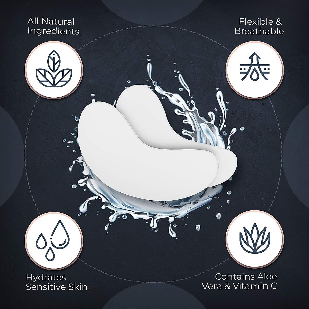 100 Pairs Under Eye Pads for Eyelash Extensions – Professional Lint Free Hydrogel Eye Patches with Moisturizing Vitamin C and Aloe Vera for Eyelash Extension & Lash Lift/Perm - Gel Undereye Eyepads