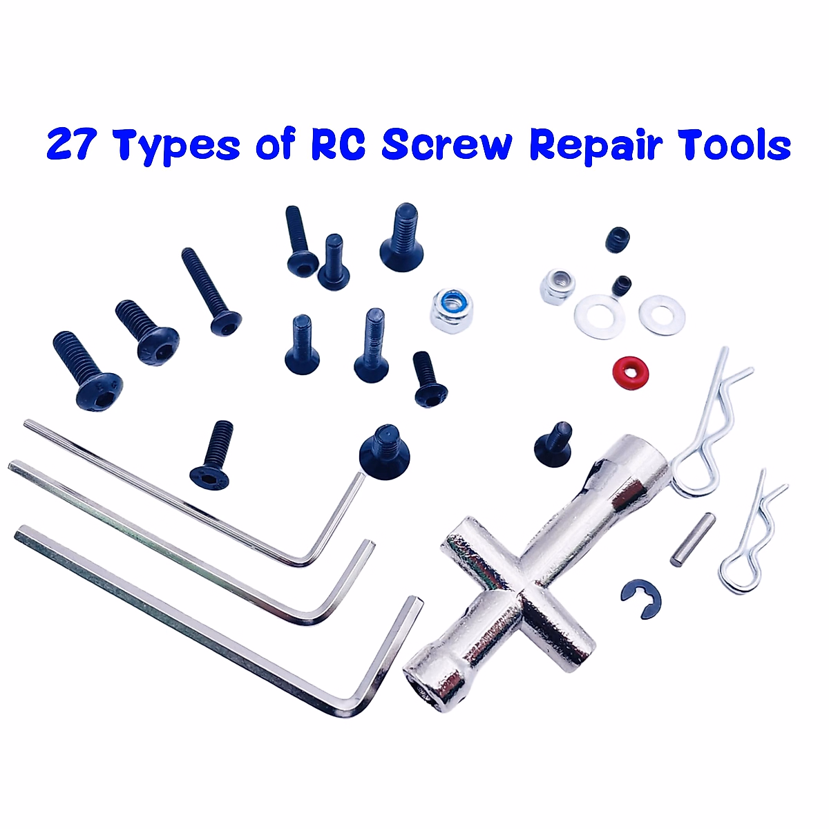 634pcs Universal RC Screw Assortment kit-Fasteners for Traxxas Axial Redcat HPI Arrma SCX10 Losi Scale RC Cars-1/8 1/10 1/12 RC truck,tracked car,remote control car, repair tools for off-road vehicles