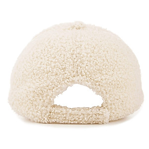 YCMI Lamb-Wool Baseball Hats for Women Winter-Warm Baseball Cap Adjustable (Beige, M -L)