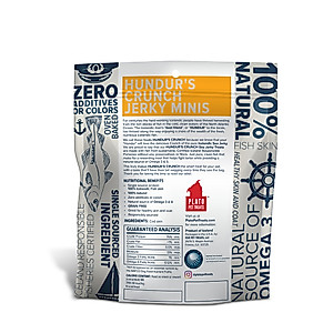 PLATO Hundur's Crunch Fish Dog Treats Variety Pack, (1) Fish Jerky Fingers 3.5oz and (1) Fish Jerky Minis 3.5oz, 7oz Total