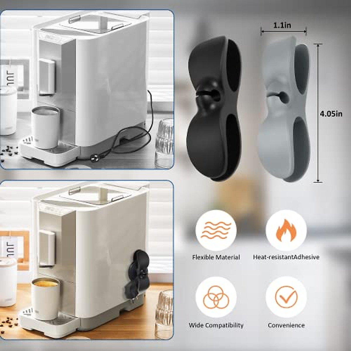 Appliance Sliders for Kitchen Appliances, 16PCS Self-Adhesive Small Magic Appliance Slider with Cord Organizer Storage for Countertop Coffee Maker (16PCS Small Appliance Sliders)