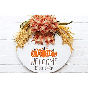 JAJADO Self Adhesive Silk Screen Stencils Pumpkin Kisses Harvest Autumn Wild Flowers Fall Shirt Mesh Transfers Reusable Chalk Paint Stencils for Wood/Fabric/Pillow/Wall DIY Home Decor Craft Project