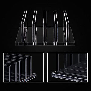 4-Compartment Acrylic Vertical Laptop Stand, Can Accommodate with a Thickness of Less Than 2 cm, Fits Most Laptop (Clear)