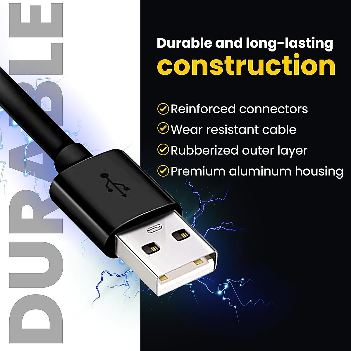 Professional Quick Charge MicroUSB Compatible with Your Bose SoundSport Free 5Ft1.8M Data Charing Cable Plus Extra Strength for Fast & Quick Charge Speeds! (Black)