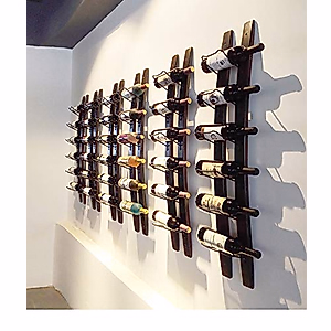 Wall Mounted Wine Rack | Rustic Barrel Stave Hanging Wooden Wall-Mounted Wine Rack…