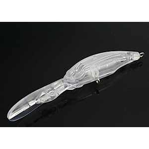 10PCS Unpainted Lure Blanks 6.28g 10.2cm with 6mm Free Fishing Eye Crankbait Baits Simulation Blank Body Clear Hard Baits Trout Salmon Minnow Lure Popper Lures Topwater Freshwater 6mm 8334