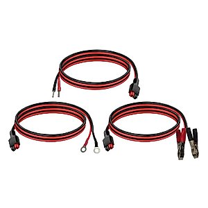 Genasun Wires Battery Kit for Solar Charge Controllers, 12 AWG Wires with Anderson Connector, Ring Terminals, and Alligators Connectors. Compatible GV-4, GV-5, GV-10, and GVB-8