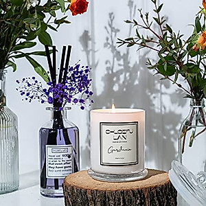 Chloefu LAN Gardenia Scented Candles for Home, Natural Soy Candle for Home Decor, Birthday Candle Gift for Women, 10 oz 65 Hours Burn