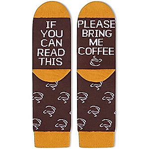 Zmart Funny Saying Socks Coffee Socks Coffee Gifts for Men Teens, Coffee Lovers Gifts for Him If You Can Read This Bring Me Coffee Coffee Stocking Stuffers