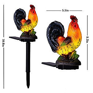 ZFNN Solar Rooster Lights Outdoor Decorative,Solar Chicken Decor Garden Stakes Lights,Waterproof Chicken Statue with Led Lights Yard Art for Pathway Lawn Patio Courtyard Backyard(Warm White)