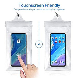 Crenova Waterproof Pouch 2 Pack Beach Accessories Waterproof Bag Fanny Pack 2 Waist Strap Adjustable Extra-Long Belt for Outdoor Water Sports