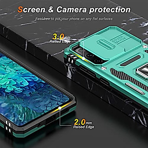 LUMARKE for Galaxy S20 FE Case with Camera Protection and Screen Protector Pass 16ft Drop Test Military Grade Protective Phone Cover with Kickstand Turquoise