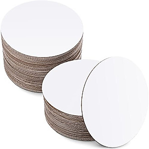Potchen 50 Pack Round Cake Boards 10 Inch Circle Cardboard Base Grease Proof Disposable for Baking Pizza