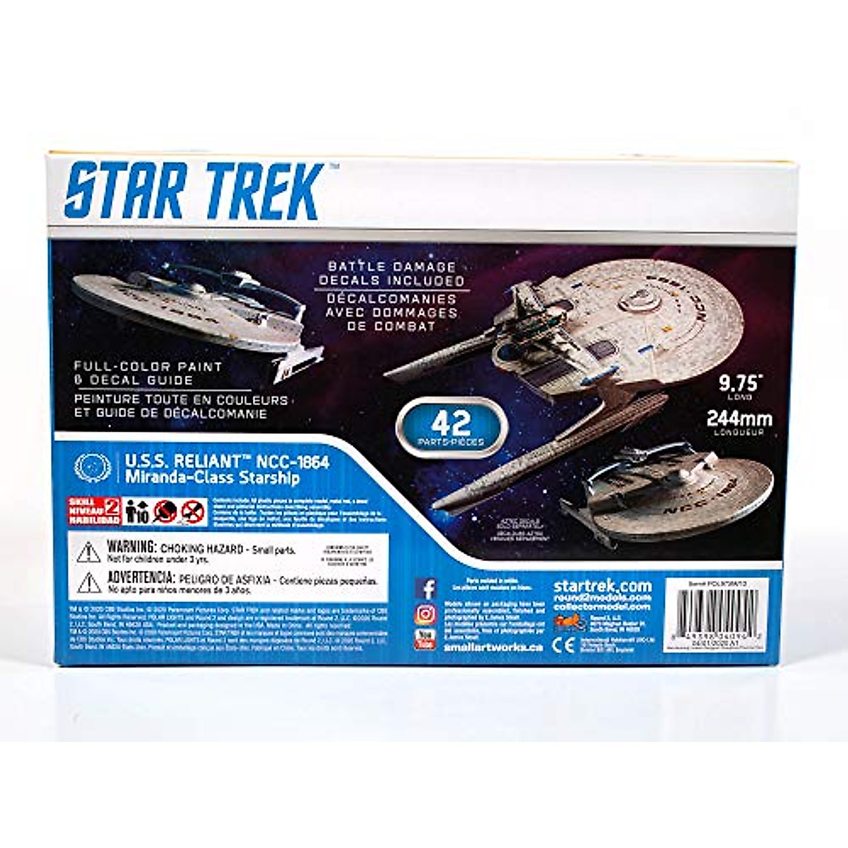 Polar Lights Star Trek U.S.S. Enterprise Reliant Wrath of Khan Edition 1:000 Scale Set Prop Replica Model Kit, White