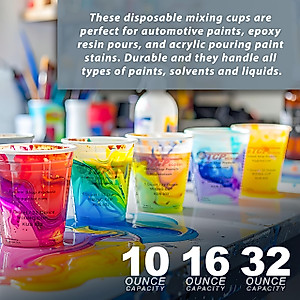 TCP GLOBAL Premium Paint Mixing Essentials Kit. Comes with 12 Mixing Cups, 6 Lids, 12 Wooden 12" Mixing Sticks, 12 Wooden Mini Mixing Paddles, 12 HQ 190 Mesh Paint Strainers & Paint Can Opener.