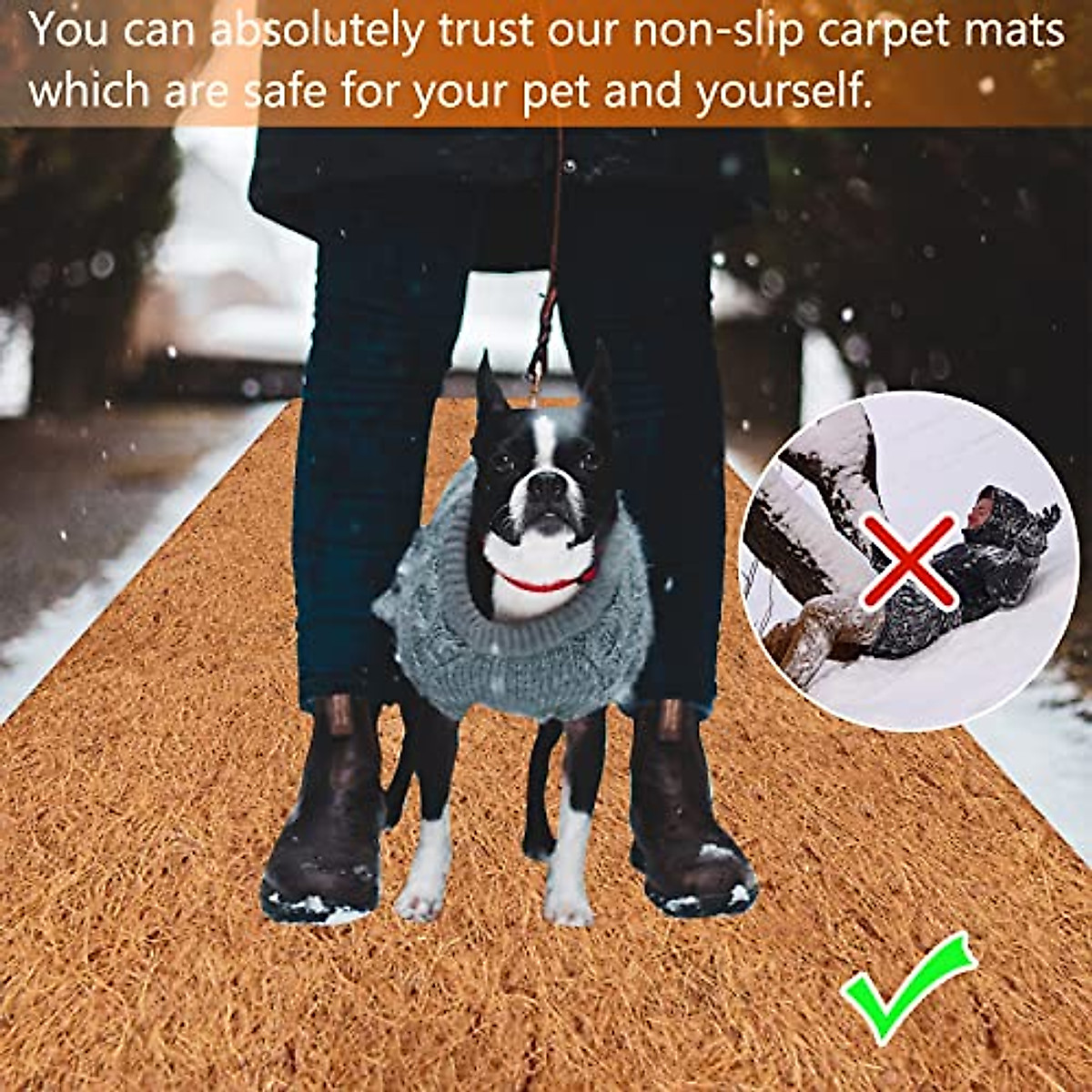 Riare 4 Pack 16 × 80 Inch No-Slip Ice and Snow Carpet Mats- Waterproof ...