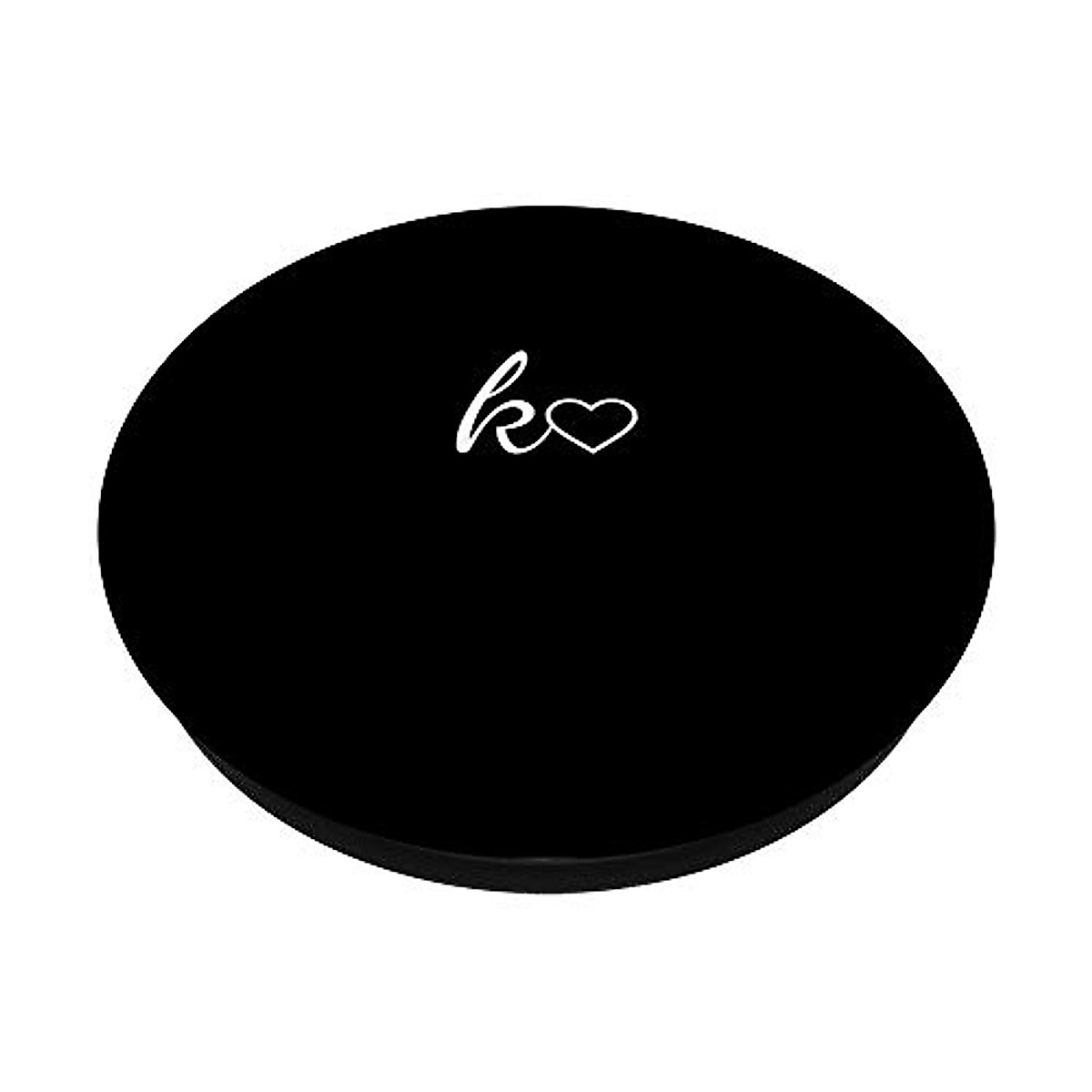 White Initial Letter K Heart Minimalist Black PopSockets Swappable PopGrip