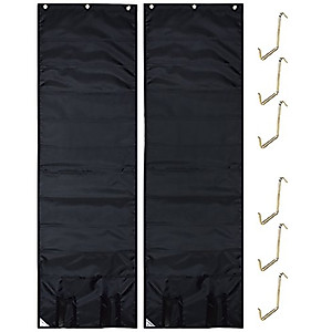 COMPONO Wall Storage Pocket Charts (10 Pocket - 2 Pack, Black) File Organizers with Free Bonus 6 Door Hangers. Best Pocket Chart for School, Classroom, Home or Office. Wall Pocket Chart Organizer