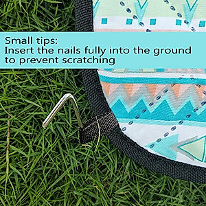 KuoSEN Outdoor Picnic Blanket Waterproof Sandproof 79''x59'' for Person 2-4, Beach Blanket Waterproof, Machine Washable Picnic Blanket Portable, Picnic Blanket Extra Large with Spikes (Bohemia)