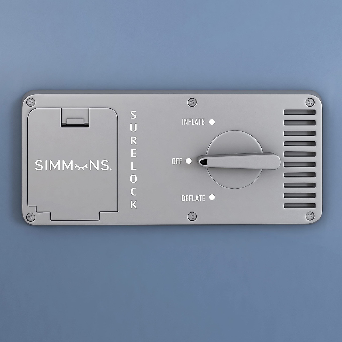 Simmons Rest Aire Mattress Air Bed with Side Built-in Pump and Soft Velveteen Topper, 17" Queen