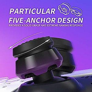 PlayVital Thumbs Pro Armor Thumbstick Extender for ps5 Controller, Joystick Caps Grip for ps5 Controller - 2 High Raise and 2 Mid Raise Dome - Black