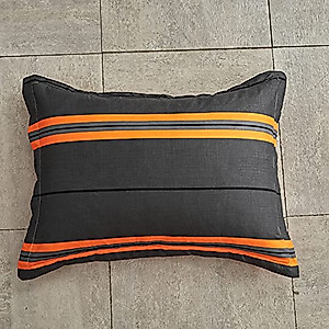 FlySheep Boho Striped Bed in a Bag 6 Pieces Twin Size, Ombre Bright Orange Stripes on Black Comforter Sheet Set (1 Comforter, 1 Flat Sheet, 1 Fitted Sheet, 2 Pillow Shams, 1 Pillowcase)