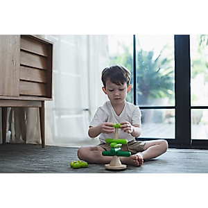 PlanToys Stacking Toys Tree Set - Chemical-Free Toddler Toys Featuring 9 Wooden Pieces