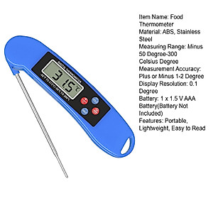 cdar Instant Read Meat Thermometer for Cooking, Thermometer with Backlight, Magnet, Calibration, and Foldable Probe for Deep Fry, BBQ, Grill A