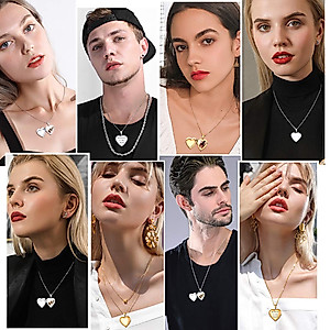 U7 Stainless Steel Locket Necklace that Hold Picture Women Mens Personalized Gift Heart Pendant Photo Image Necklaces, Mothers Day/Lover/Friends/Couple Jewelry