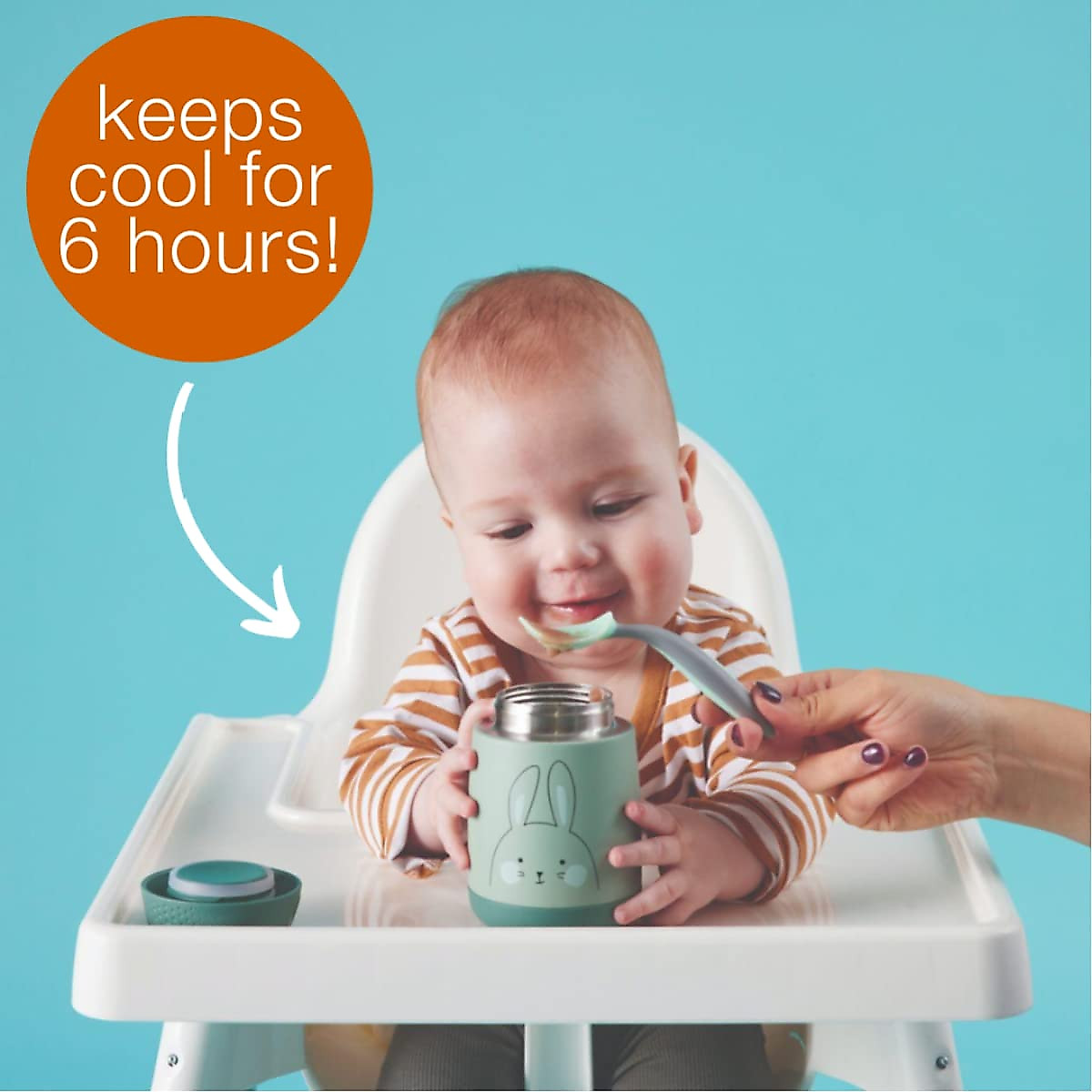 Friendly Fox Insulated Baby Lunch Box 210 ml Stainless Steel Blue