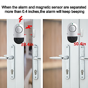 Window Alarm Sensors, Door Alarms for Home Security,120 DB Pool Door Alarm for Kids Safety (8 Pack)