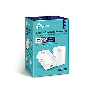 TP-Link AV1000 Powerline Starter Kit (TL-PA7017 KIT) - Gigabit Port, Plug&Play, Ethernet Over Power, Nano Size, Ideal for Smart TV, Online Gaming, Wired Connection Only (Renewed)