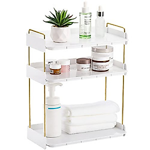 YOUEON 3 Tier Bathroom Counter Organizer, Bathroom Makeup Organizer, Bathroom Counter Shelf, Vanity Tray for Cosmetic, Perfume, Skincare, Bathroom, Bedroom, Kitchen