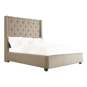Lexicon Eulalie Upholstered Platform Bed with Storage, Cal King, Brown