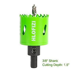 HLOFIZI 1-7/8 Inch Hole Saw Bit Bit Bi-Metal for Wood Metal Plastic with Arbor, 1.5 Inch Depth