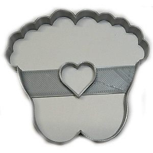 BABY FEET WITH HEART FOOT GENDER REVEAL SHOWER PARTY ANNOUNCEMENT COOKIE CUTTER MADE IN USA PR2520