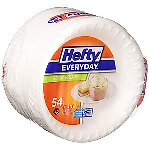 Hefty Everyday Foam Snack Plates, 7 Inch Round, 54 Count (Pack of 8), 432 Total