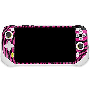 MightySkins Glossy Glitter Skin Compatible with Logitech G Cloud Gaming Handheld - Pink Zebra | Protective, Durable High-Gloss Glitter Finish | Easy to Apply | Made in The USA