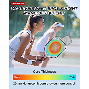 VINSGUIR Pickleball Paddles Set of 4 - USAPA Approved Fiberglass Pickleball Paddles - Pickleball Set with 4 Pickleballs, Portable Bag - Pickleball Rackets and Balls Set Gifts for Family