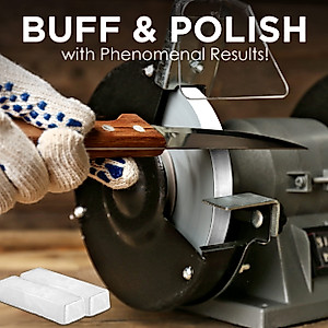 White Diamond Polishing Compound - is courser than red rouge and used for removing deep scratches from soft metals or as a polishing compound on aluminum, gold, silver, brass & copper (4 Oz,) - Drixet