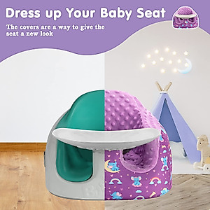Zooawa Seat Cover Compatible with Bumbo Multi Seat, Baby Seat Cover Elephant Children Chair Protector Washable Baby Booster Seat Accessory, Girl Boy Seat Cover Compatible with Bumbo Chair, Purple