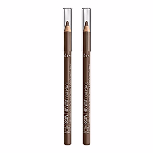 Rimmel Brow This Way Fibre Pencil, Medium Brown, Pack of 2, 0.05 Ounce