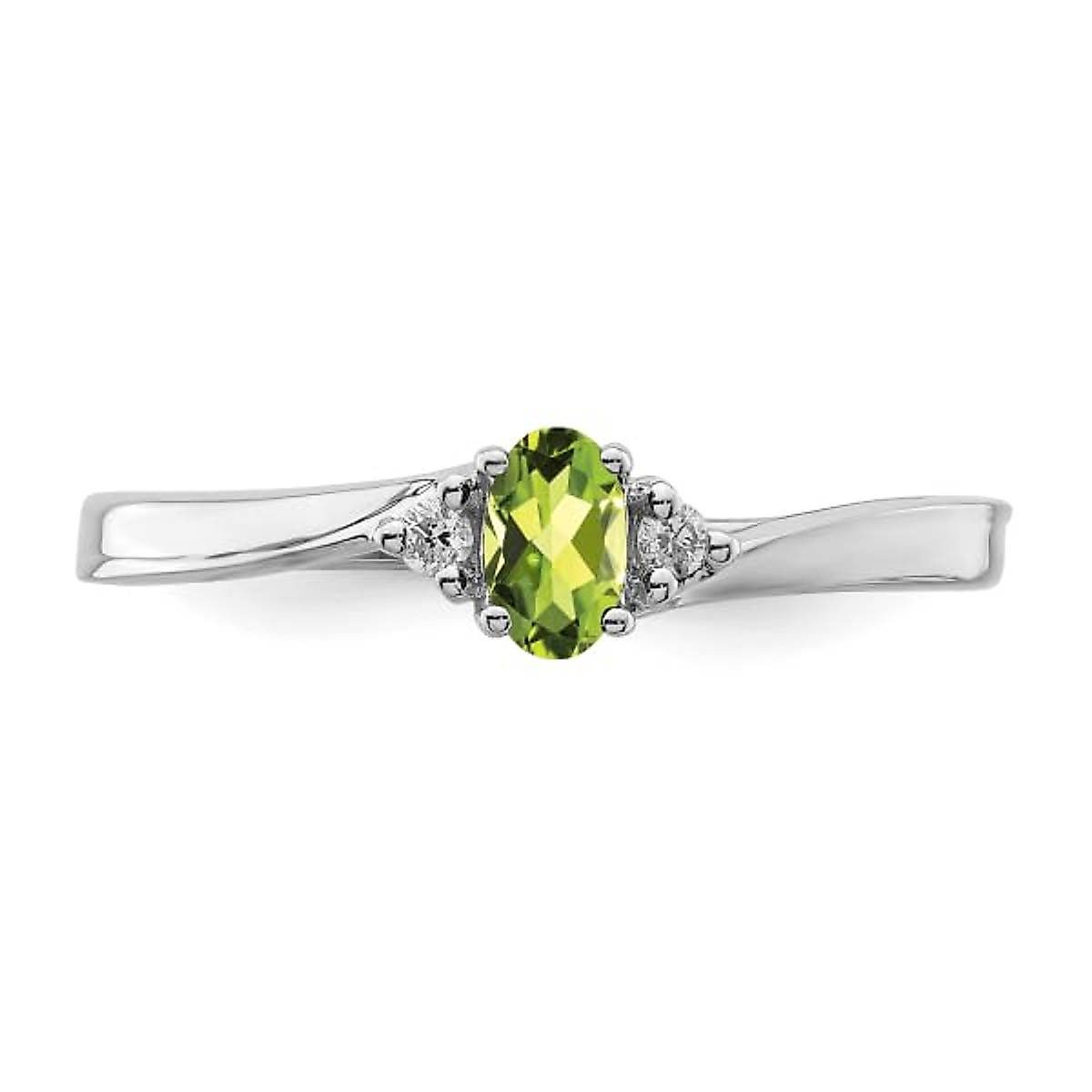 IceCarats 925 Sterling Silver Green Peridot Diamond Ring Gemstone Band August Birthstone Jewelry Size 8.00