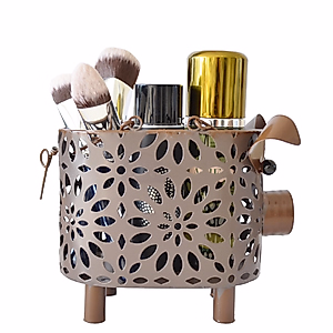 Zoreal Metal Decorative Small Baskets,Narrow Baskets with Handles for Storage,Pig Designs Farmhouse Cute Basket for Kitchen,Bathroom,Livingroom,Office Shelf Decor Aesthetic set of 2